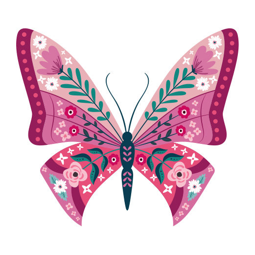 Pink Folk Butterfly Print And Cut File Craftsmithco