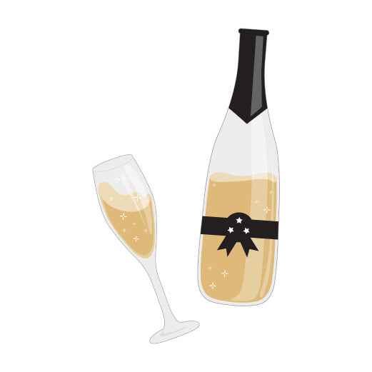 New Year's Champagne | Print & Cut File – CraftSmithco